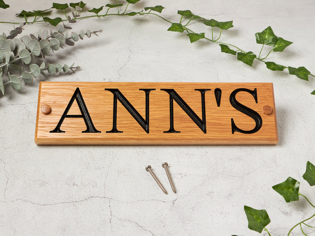 Engraved Oak House Name/Number Sign – That Woodhouse Mouse
